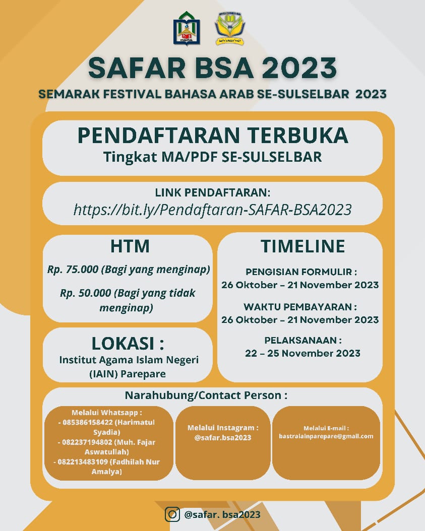 Pendaftaran SAFAR Ke-II Tahun 2023, 7 Hari Lagi Ditutup! | Prodi BSA